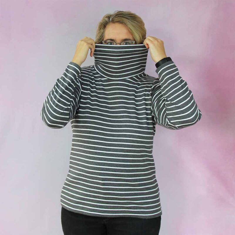 Einfaches Shirt nähen mit Rollkragen 👚 Rolkragen-Shirt Runa